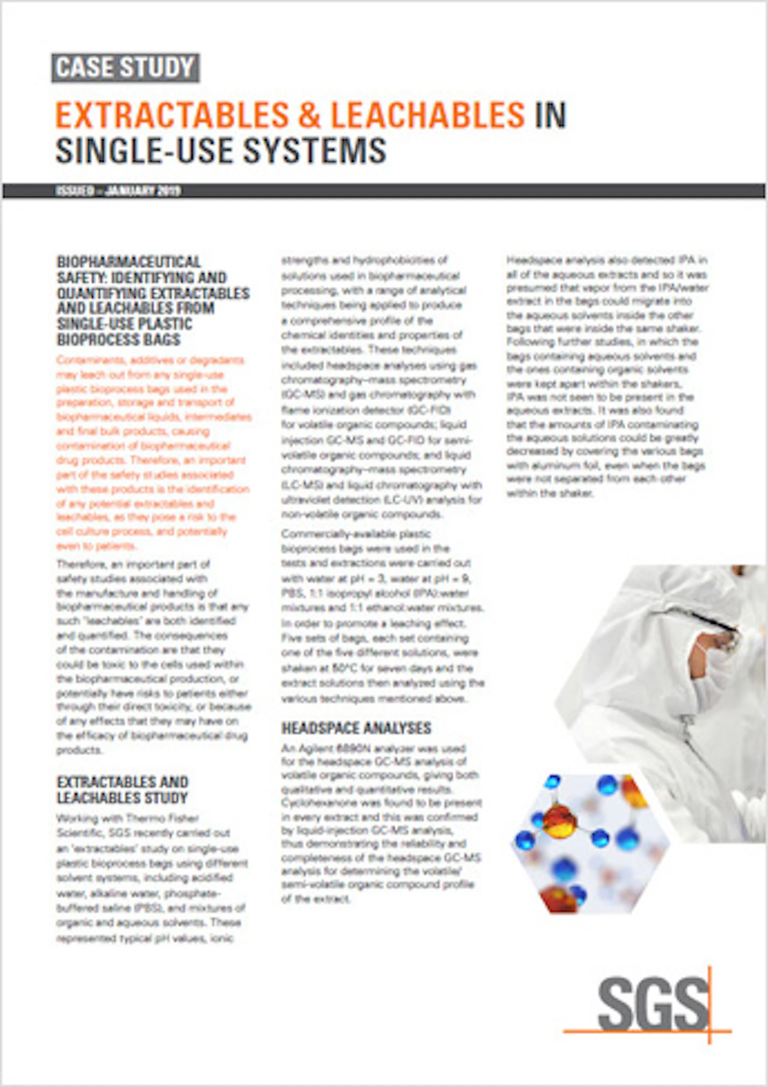 Extractables & Leachables in Single-Use Systems | SGS Iraq