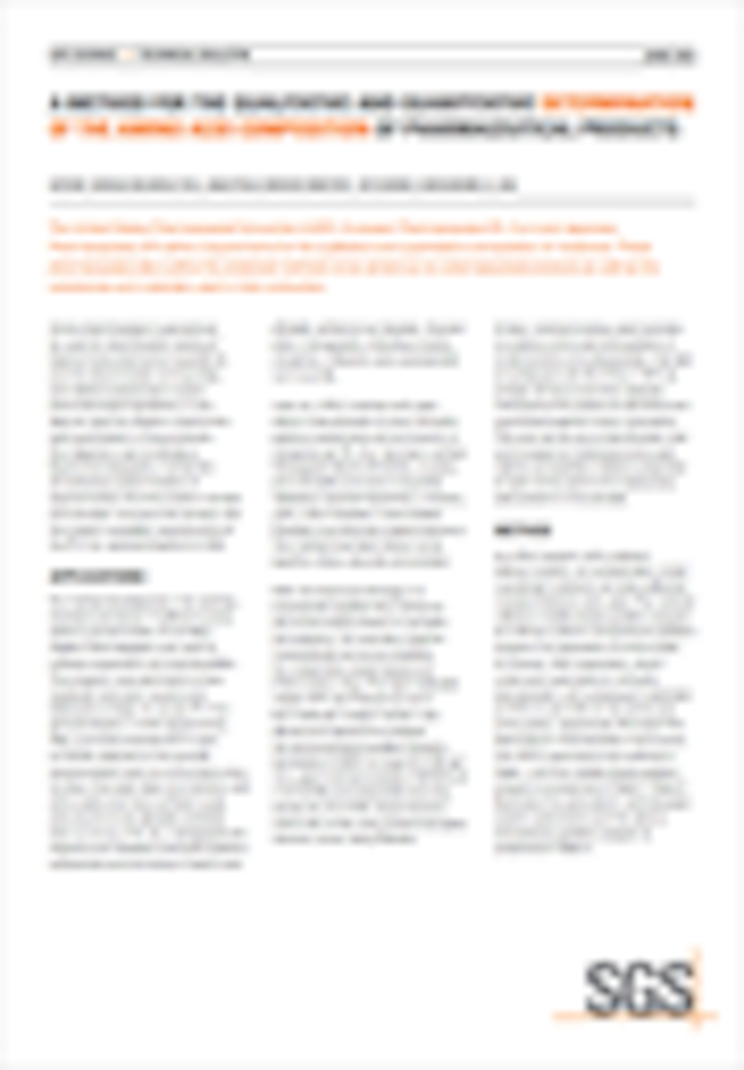 A Method for the Qualitative and Quantitative Determination of the ...